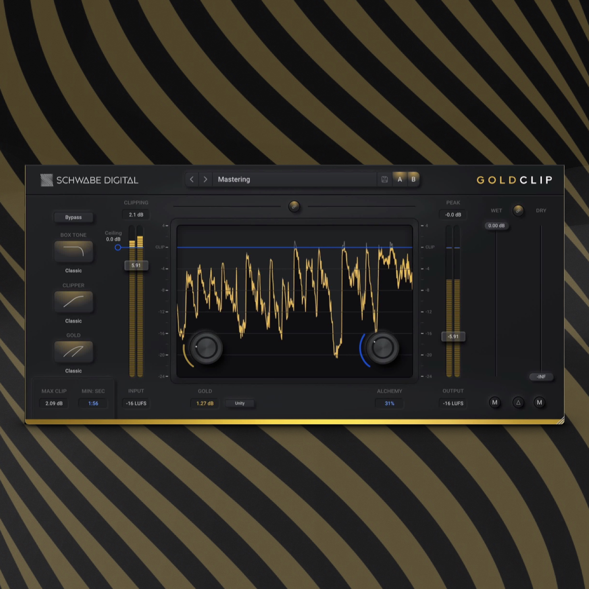 Schwabe Digital Gold Clip, un versátil plugin para mezcla, masterización y dinámica creativa ...