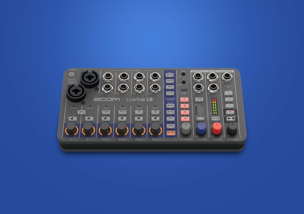 Zoom LiveTrak L6, un mezclador compacto de 10 canales con grabación a ...
